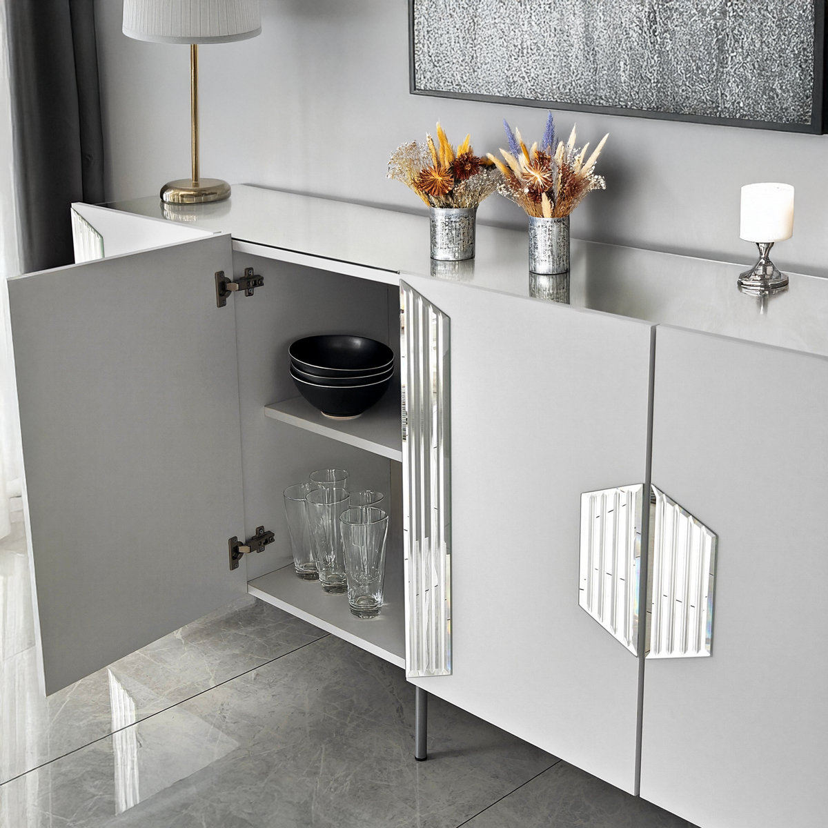 SpiritHome 70.9'' Mirrorred Console Table | Wayfair